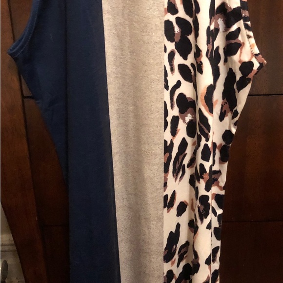 Dresses | Leopard Print Midi Tri Color Dress | Poshmark